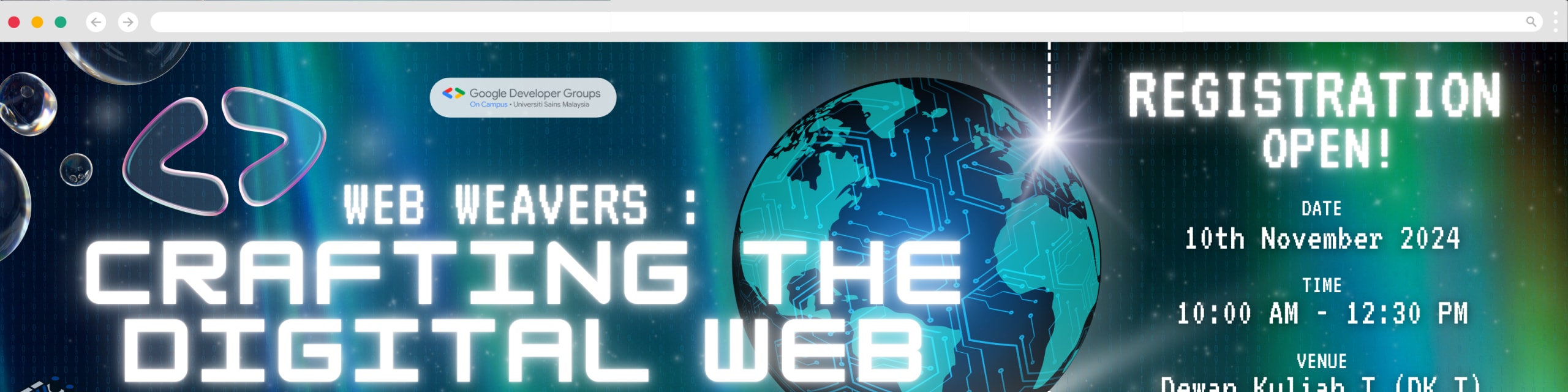 See 🌐 𝑾𝒆𝒃 𝑾𝒆𝒂𝒗𝒆𝒓𝒔: 𝑪𝒓𝒂𝒇𝒕𝒊𝒏𝒈 𝑻𝒉𝒆 𝑫𝒊𝒈𝒊𝒕𝒂𝒍 𝑾𝒐𝒓𝒍𝒅 🌐 at Google Developer Groups GDG on Campus ...